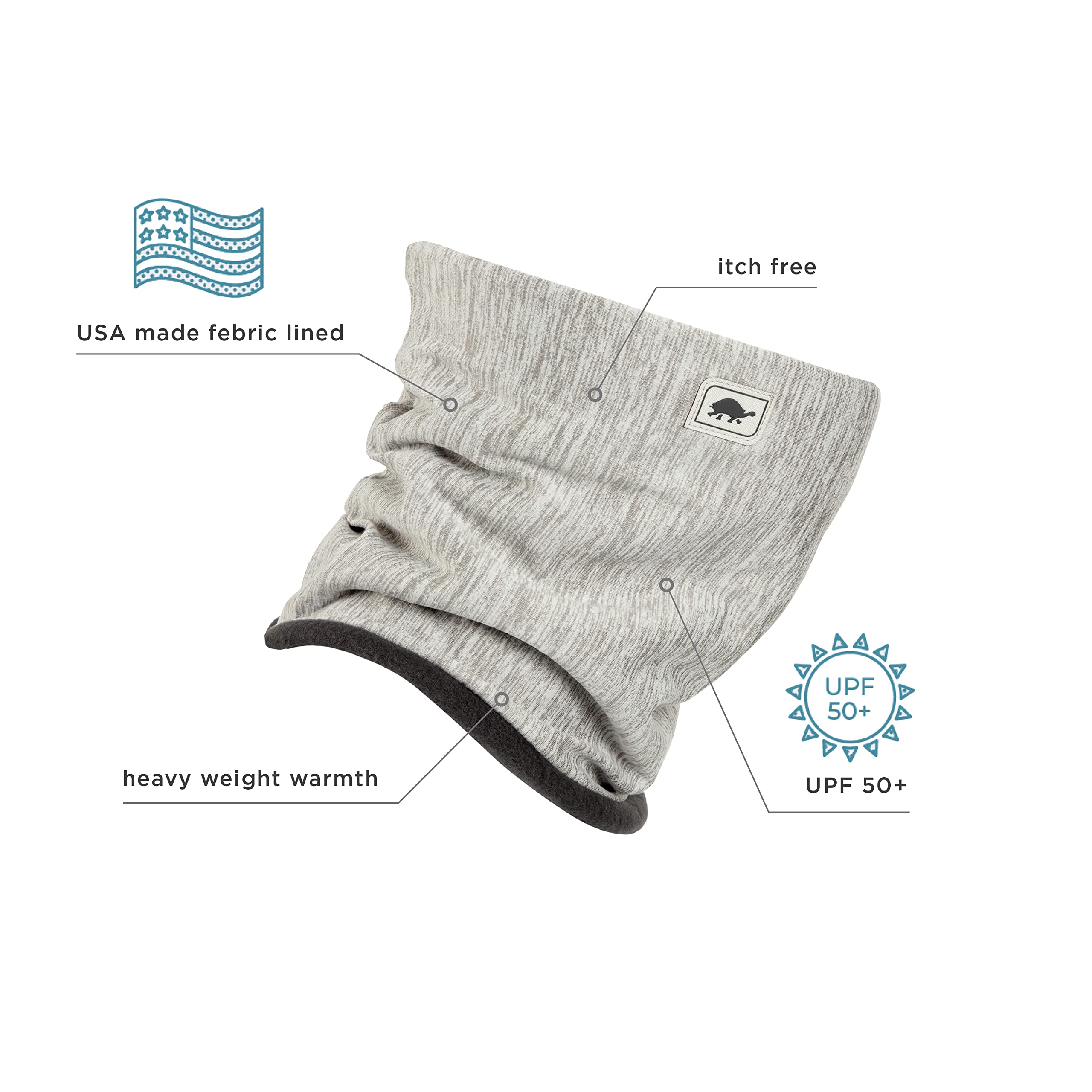 Turtle Fur Neckula Comfort Shell Stria Neck Warmer Lined with Original Fleece, Storm