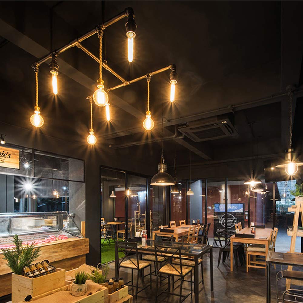 T10 LED Light Bulbs,Warm White 2700K,Tubular Vintage LED Edison Bulbs 100 Watt Equivalent,Dimmable,AC120V,1000LM,E26 Tube Antique LED Filament Bulbs for Rustic Pendant,6Pack.