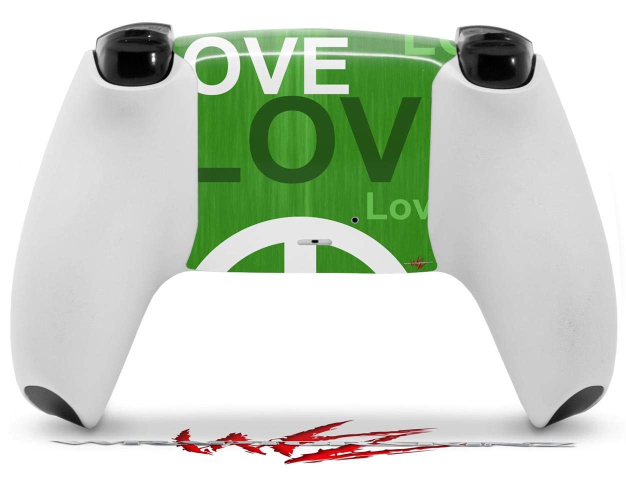 WraptorSkinz Skin Wrap compatible with Sony PS5 DualSense Controller Love and Peace Green (CONTROLLER NOT INCLUDED)