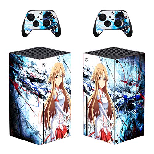 Stickers Decals Skin for X-box-One-Series X, Cover Protector Wrap Durable Full Set Protection Faceplate Console Sword Art by KAJAL MANI