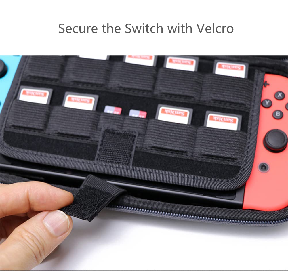 SOYAN Carry Case & Screen Protectors Compatible with Nintendo Switch (Gray)