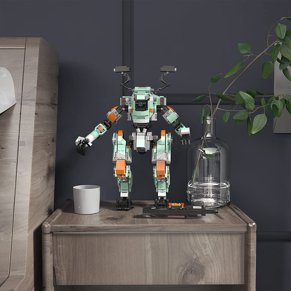 Pioneer Titan Building Model Kit, Fall Popular Mech Game Console Game Mech Toy Action Figure, Compatible with Lego Bricks (1057 Pieces)