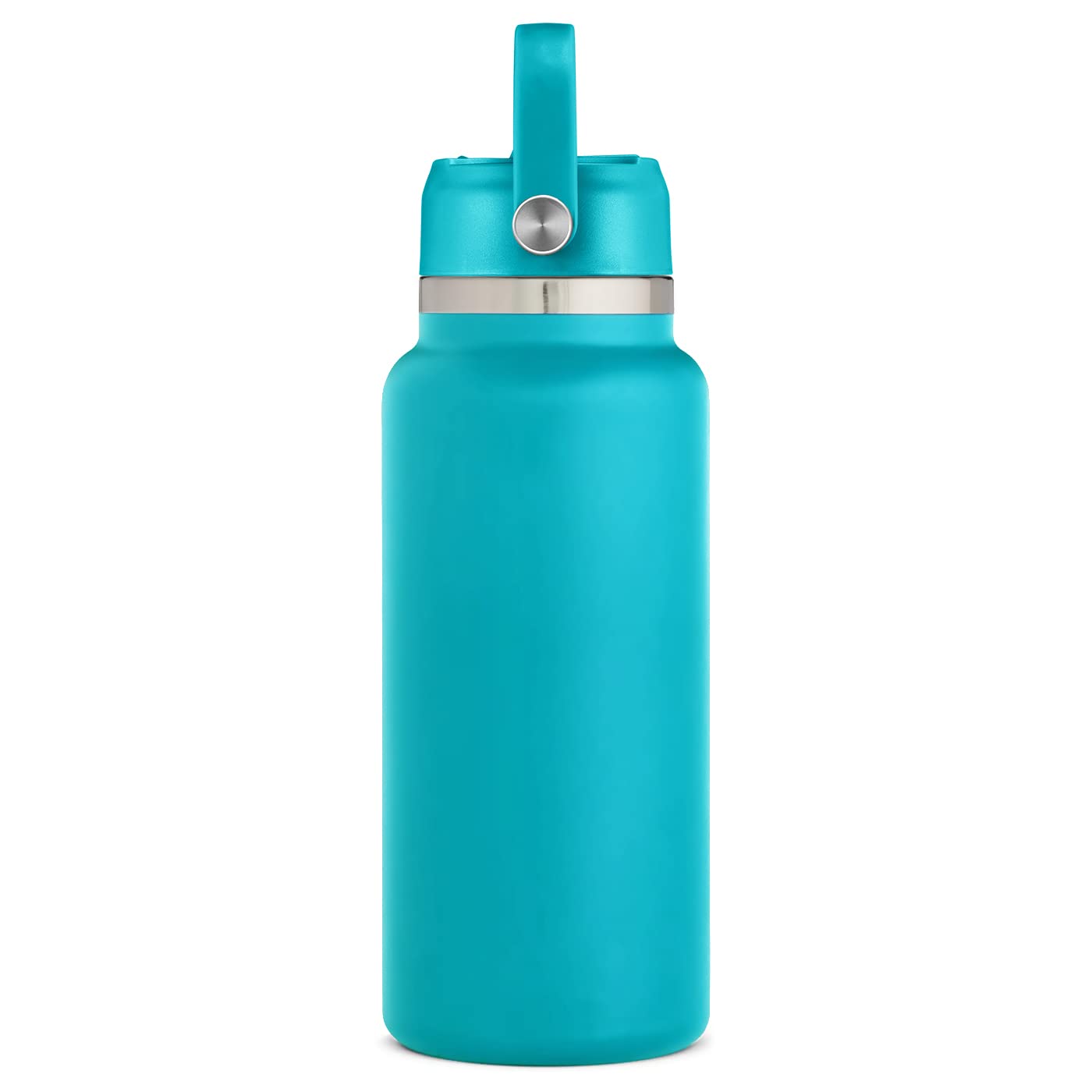 Replacement Straw Lid for Hydroflask Wide Mouth 12 16 18 20 32 40 64 oz,with Straws,Brush,Compatible with Other Wide Mouth Water Bottles (Laguna)