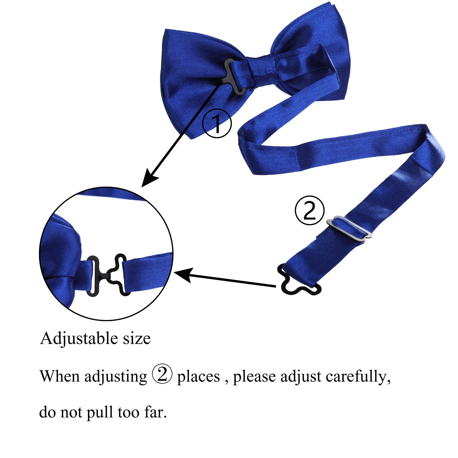 WELROG Adjustable Elastic Y Back Style Suspenders Bow Tie for Men and Women With Strong Metal Clips (Royal Blue)