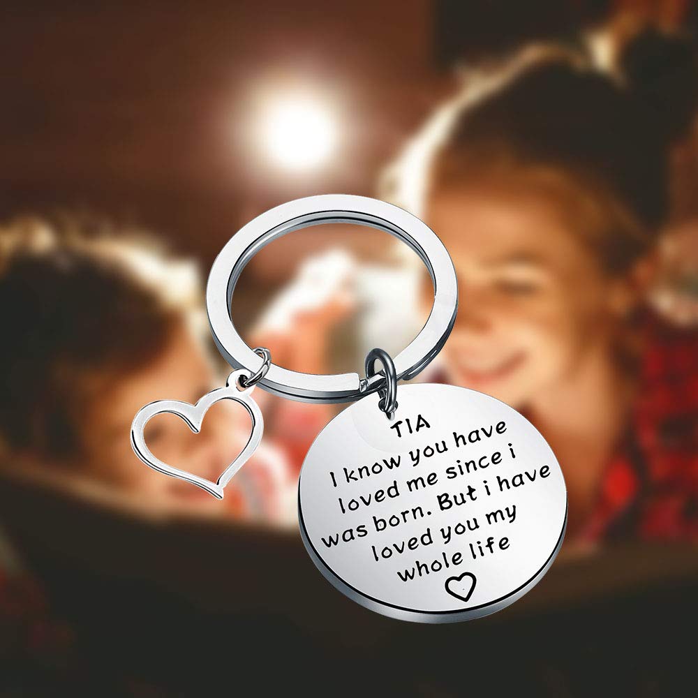 Tia Keychain Auntie Gift Tia Birthday Gift Tia Gifts from Niece Nephew Gift for Tia (Tia i know)