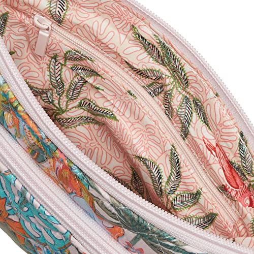 Vera Bradley Women's Cotton Little Hipster Crossbody Purse With RFID Protection, Rain Forest Canopy - Recycled Cotton, One Size