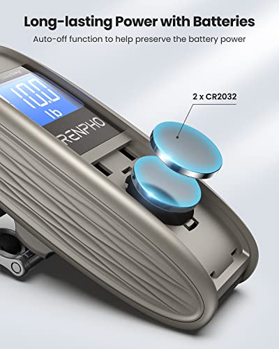 RENPHO Luggage Scale, Travel Essentials, Portable Digital Suitcase Weight Scale with Backlit LCD Display for Travel, Baggage Weighing Scale with Tare Function, 110lb/50kg, Battery Included