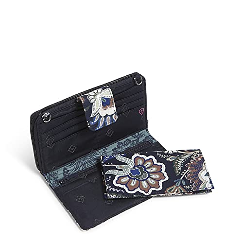 Vera Bradley Women's Cotton Deluxe All Together Crossbody Purse With RFID Protection, Java Navy Camo - Recycled Cotton, One Size