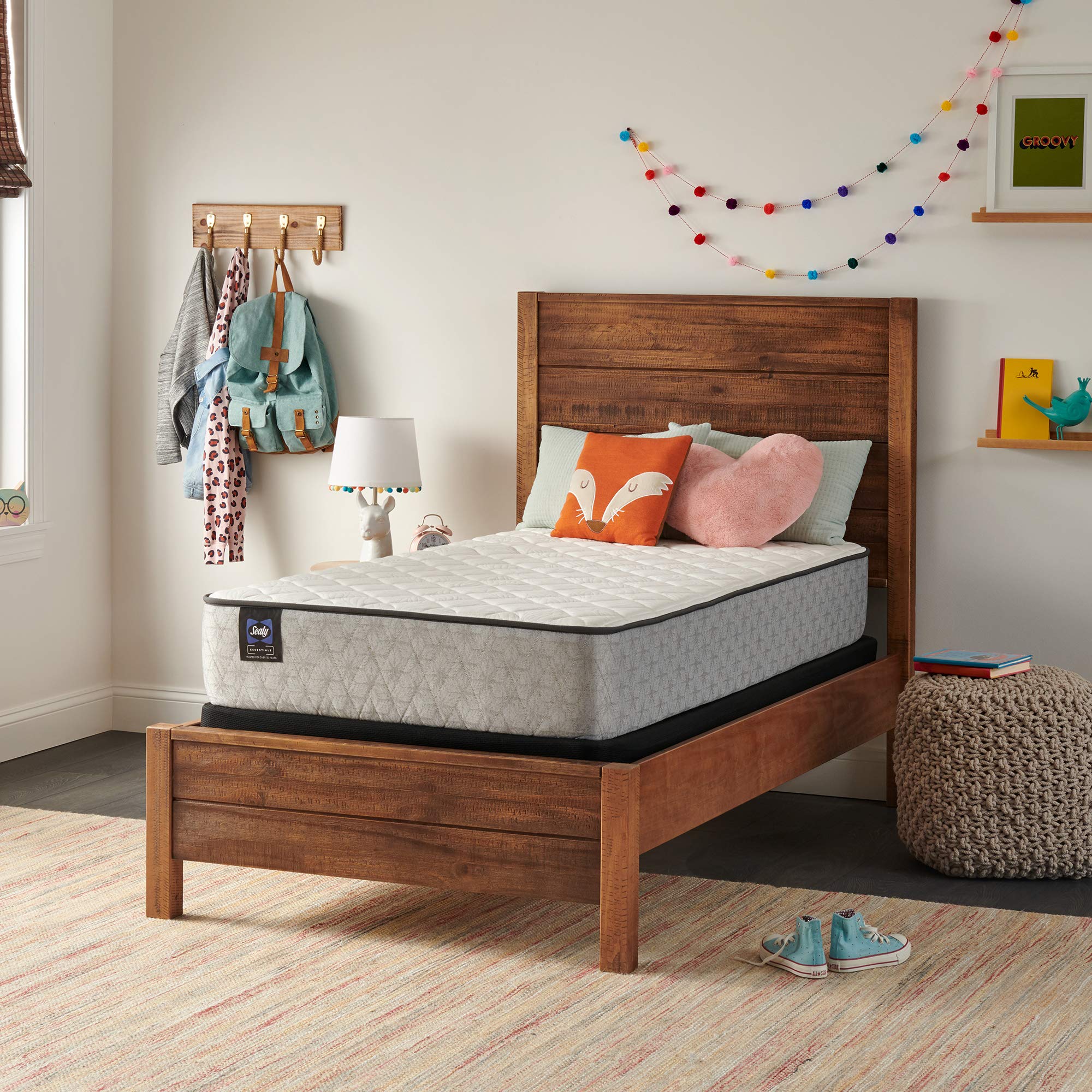 Sealy Essentials Spring Osage Bed Mattress Conventional, Twin, white