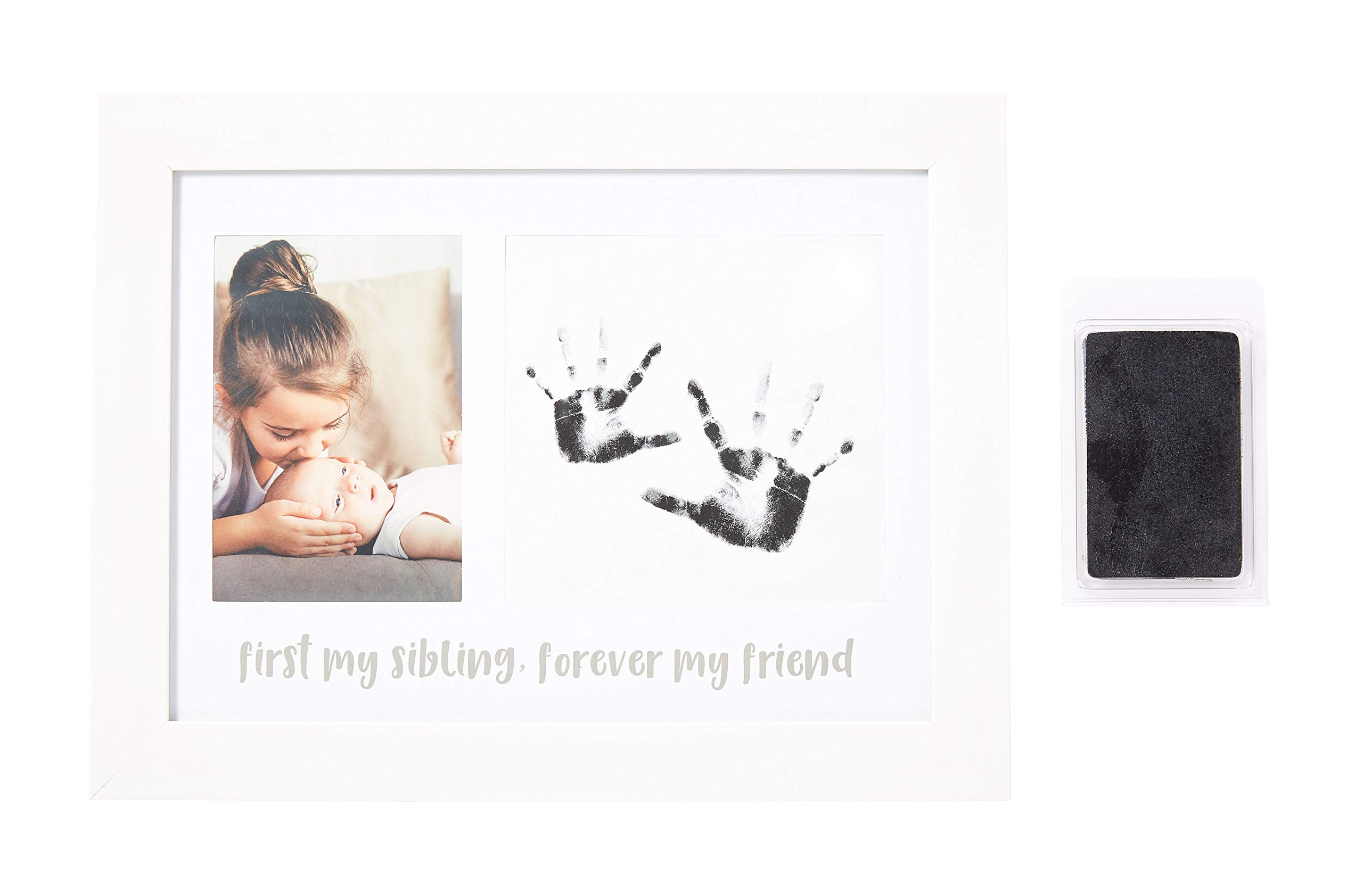 Tiny Ideas Sibling Prints Frame, Big Brothers or Big Sisters Gift, New Sibling Gifts, Best Friends Forever, White