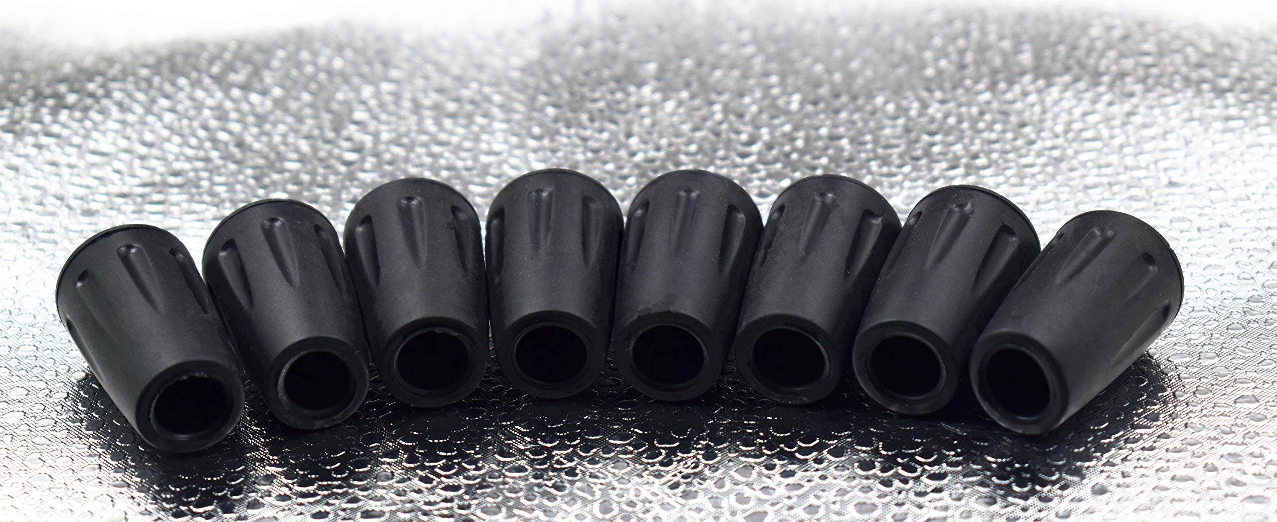 Rubber Tips Cover(8 Pack ) Replacement for Walking Sticks Hiking Trekking Poles Collapsible (Black)