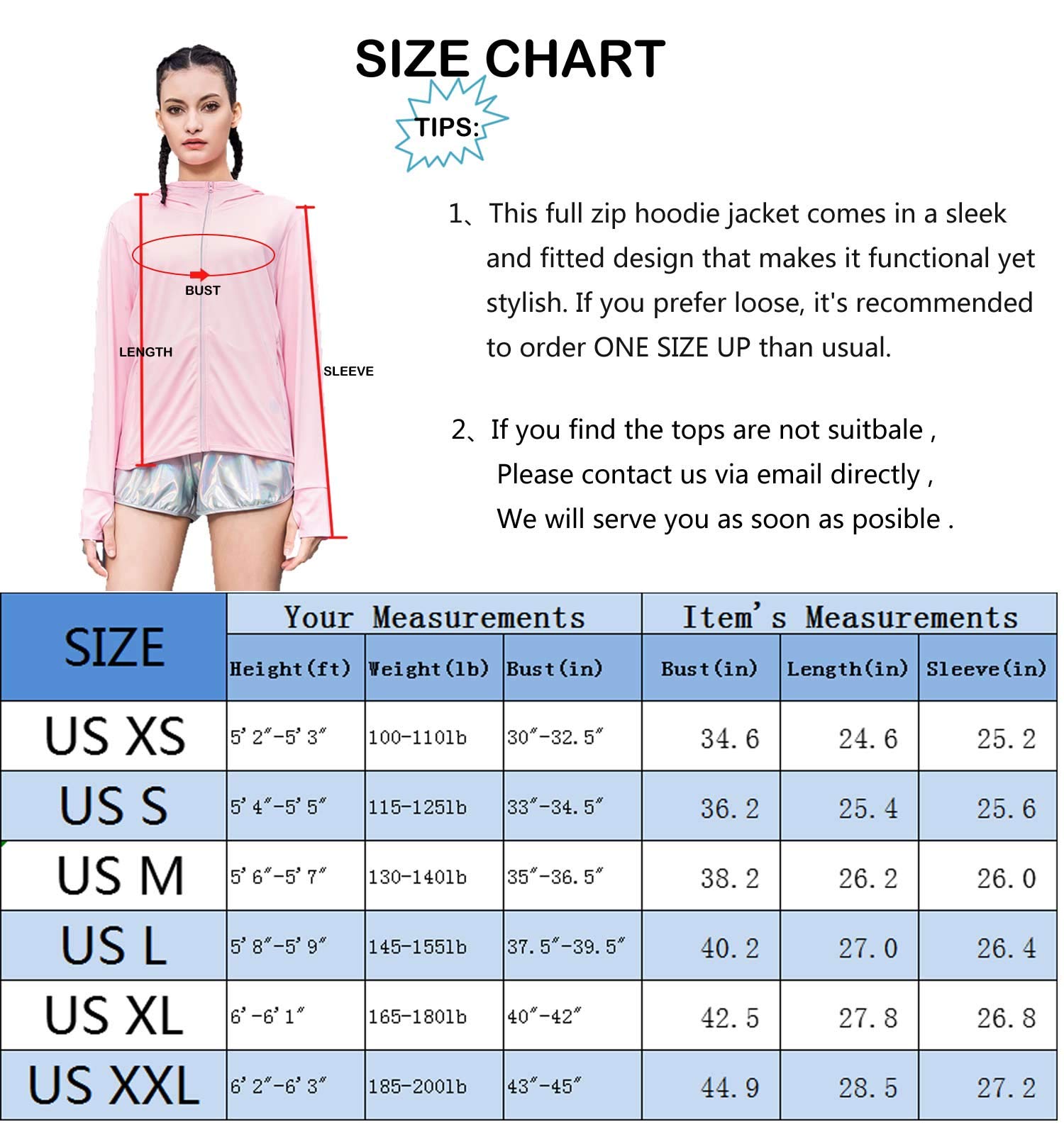 Womens Long Sleeve Shirts UPF 50+ Sun Protection Full Zip Athletic Jackets Running Hiking with Zip Pockets(Pink,XXL)