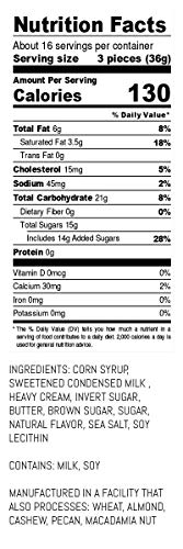 Taras All Natural Gourmet Original Vanilla Caramel: Small Batch, Creamy & Individually Wrapped - Original Vanilla, 20 Oz