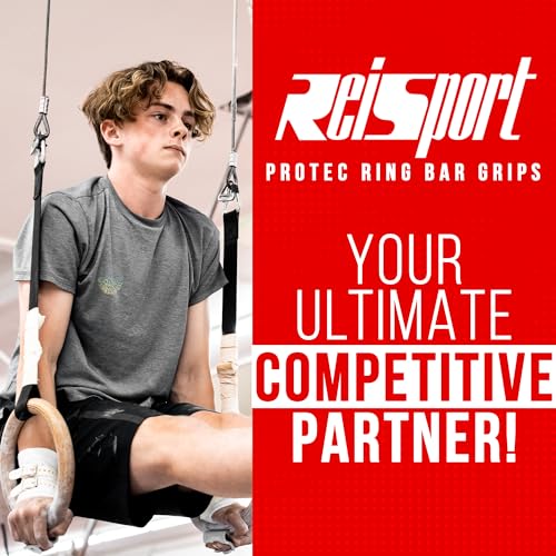 Reisport Men's Protec Hyper Buckle High Bar Grips, X-Small, Small, Medium, Large, Gymnastic Grips, Triple Strength Leather With Kevlar, Less Stretch, Safe Grip, Men And Boys Gymnastics Training