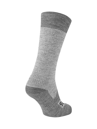 SEALSKINZ Unisex Waterproof All Weather Mid Length Sock, Grey/Grey Marl, Large