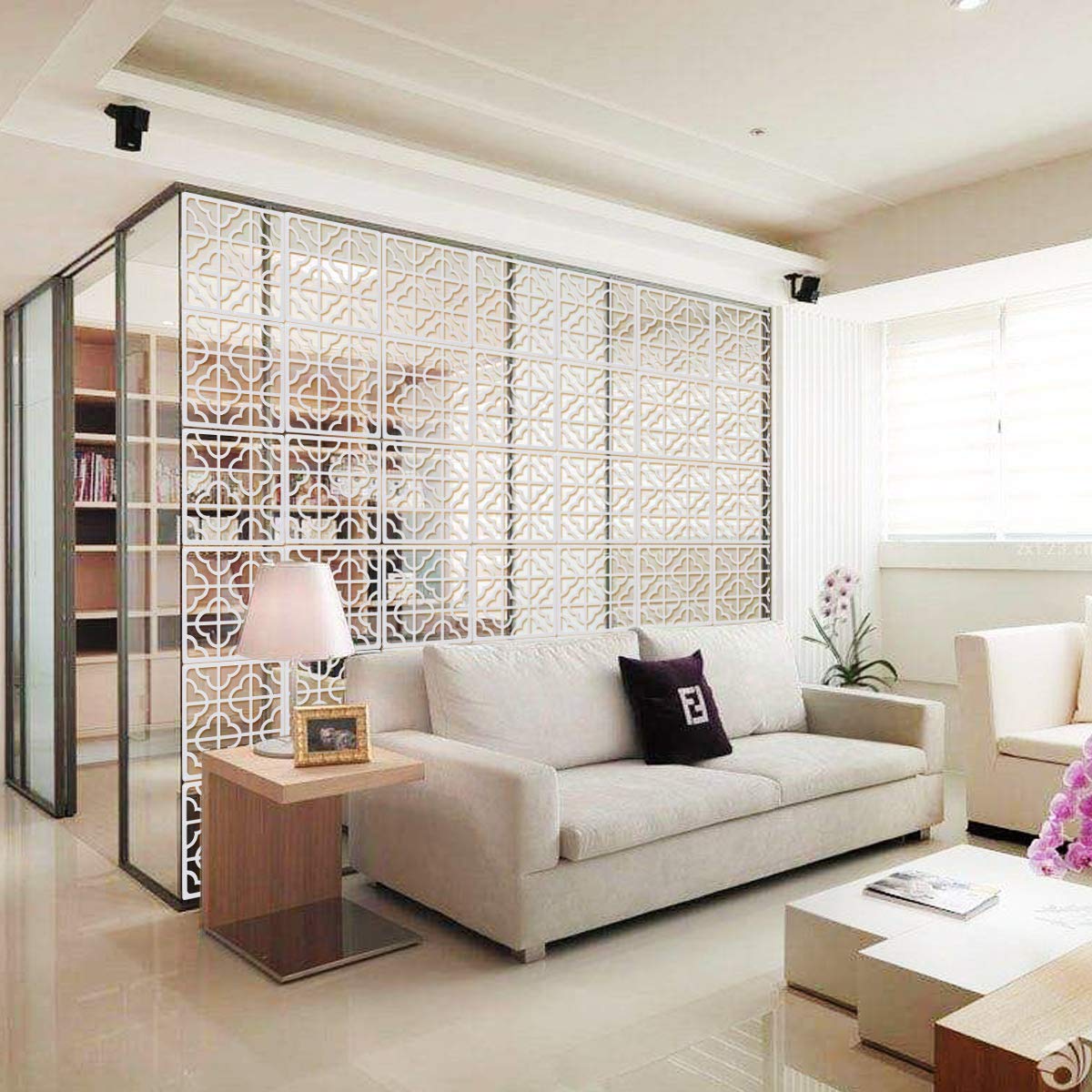 Saim Hanging Room Divider Decorative Panel Screens DIY Panel Screens Partition Wall Dividers for Bedroom Living Dining Study Setting Room 4Pcs