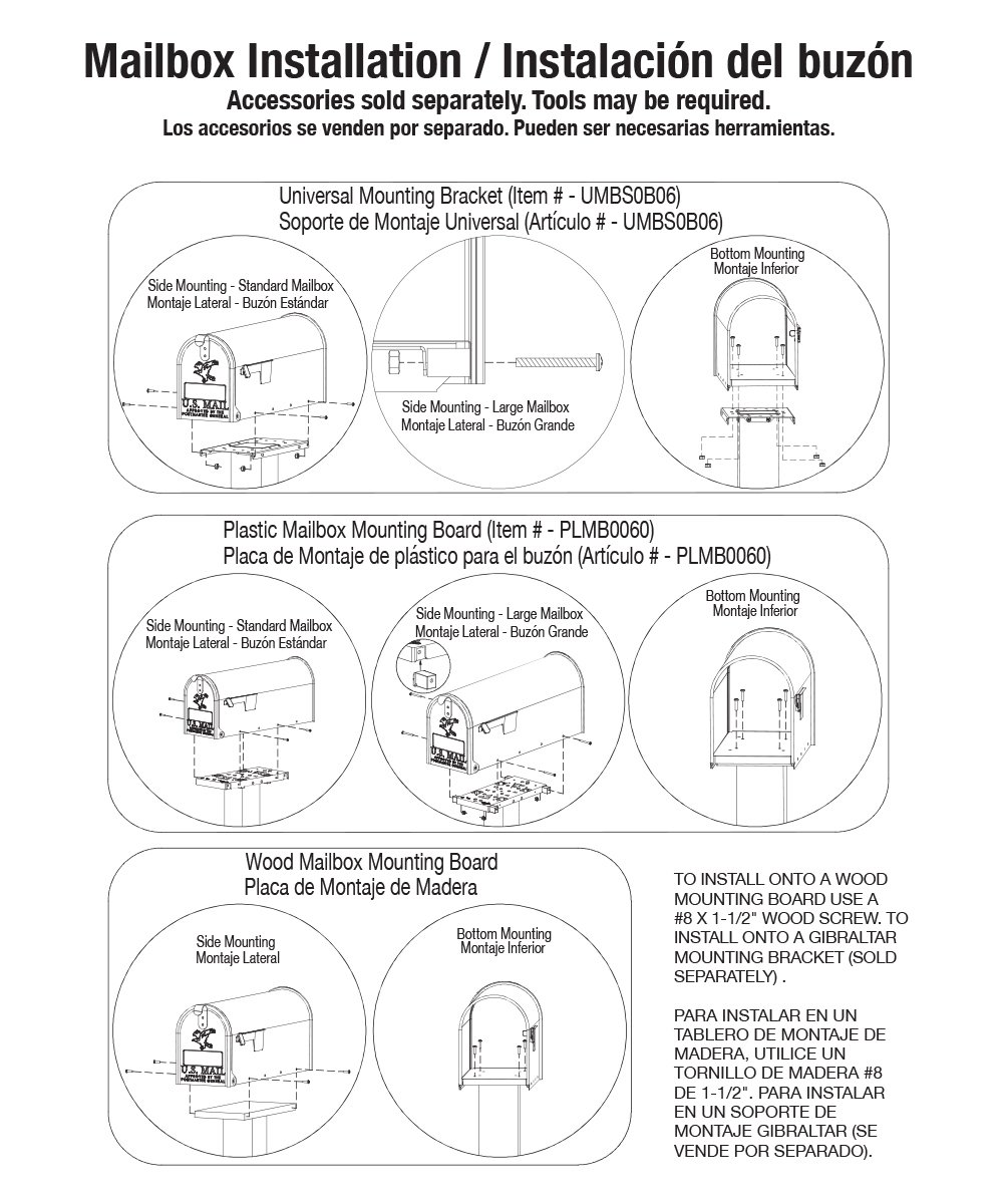 Plastic Mailbox Mounting Bracket, PLMB0060