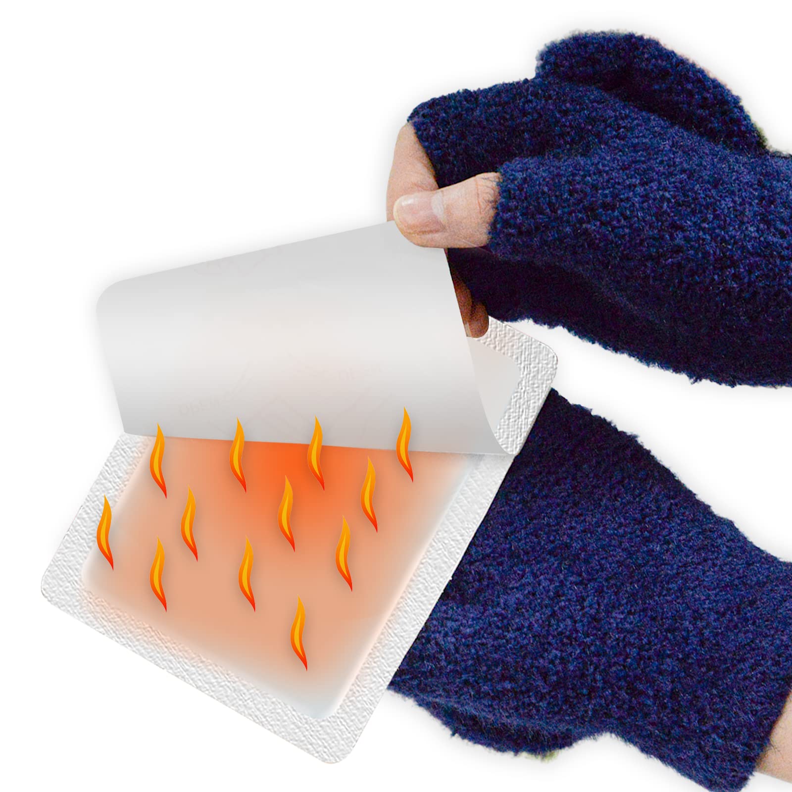 YAHHU Winter Hand Warmers Disposable, Body Warmer with Adhesive Backing, 30 Pack Air Activated Heat Pads for Hands Legs - Hot Body for Skiing Camping - Long Lasting Warm | Natural Safe Using