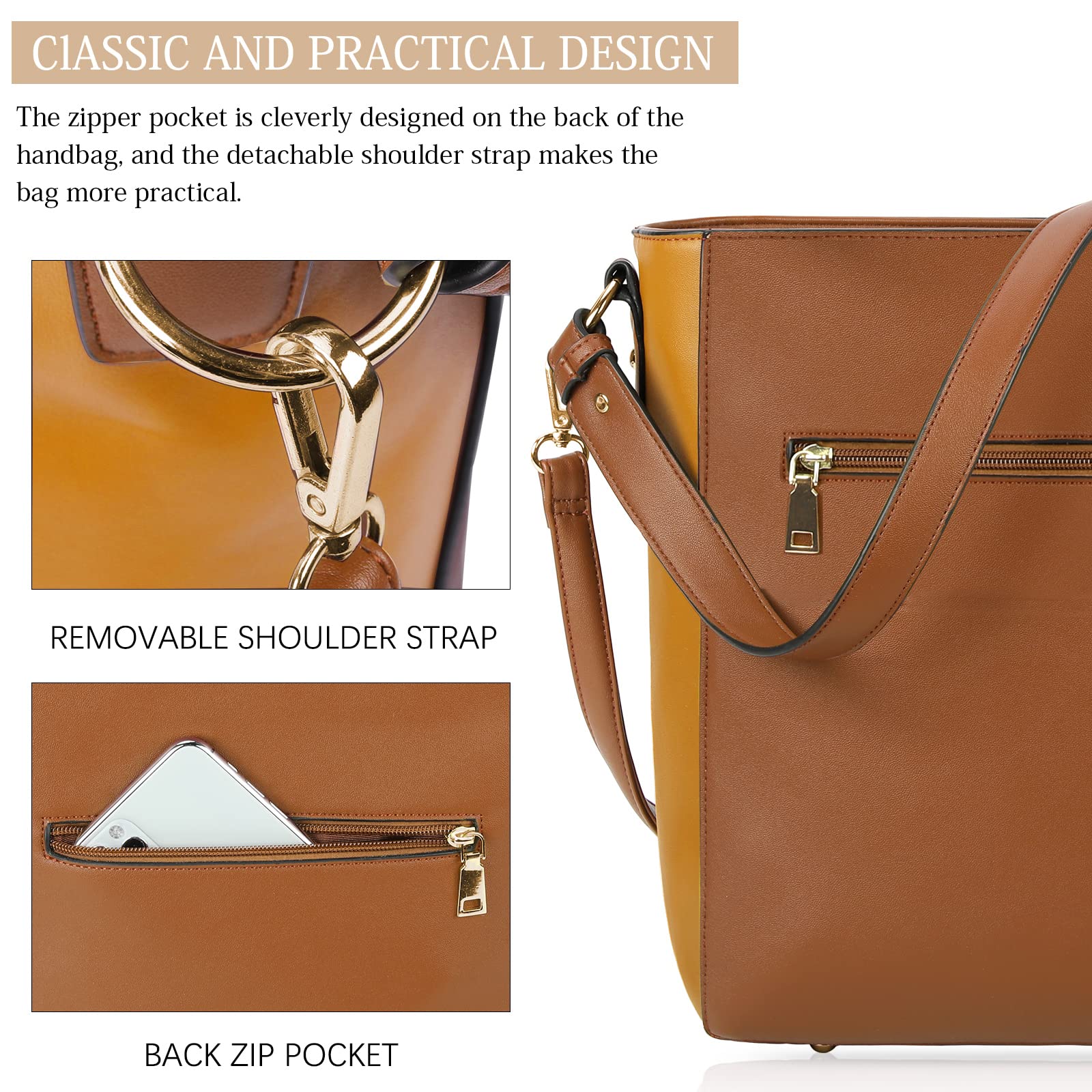 Women Handbags Tote Bag Vegan Leather Large Shoulder Bag Top Handle Satchel Purses for School Work Travel