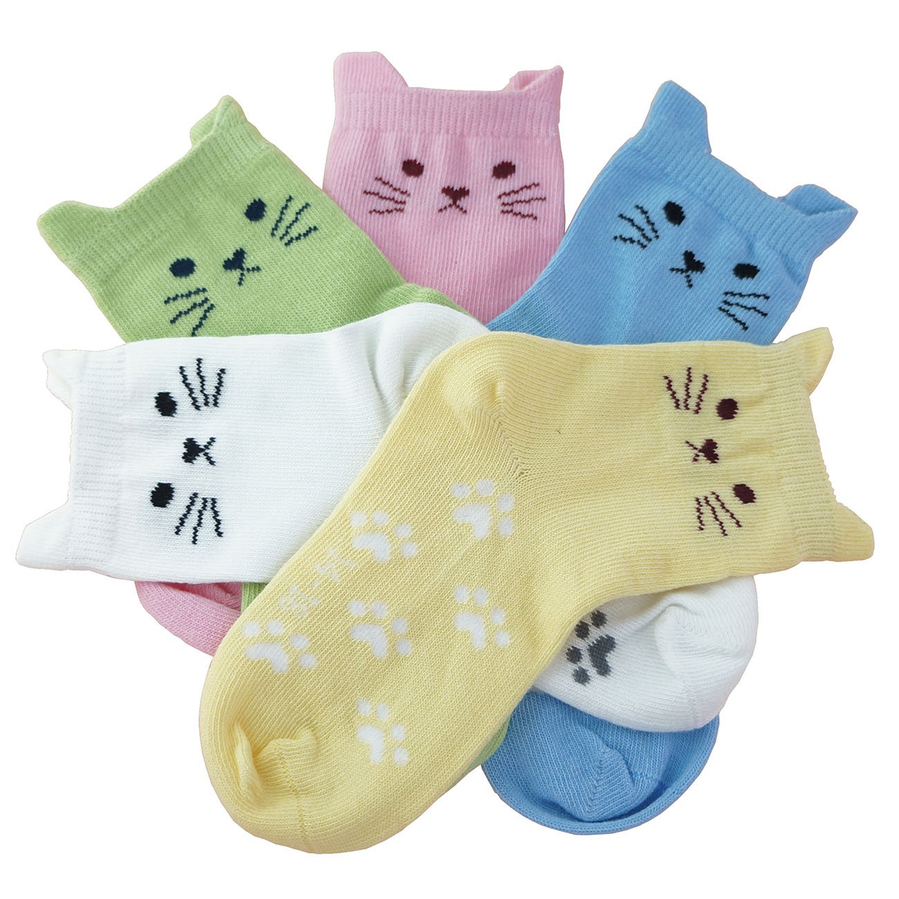 T.H.L.S Youth Girls Cotton Novelty Cats Crew Seamless Socks - Shoe Size 2-5(8-12 Years)