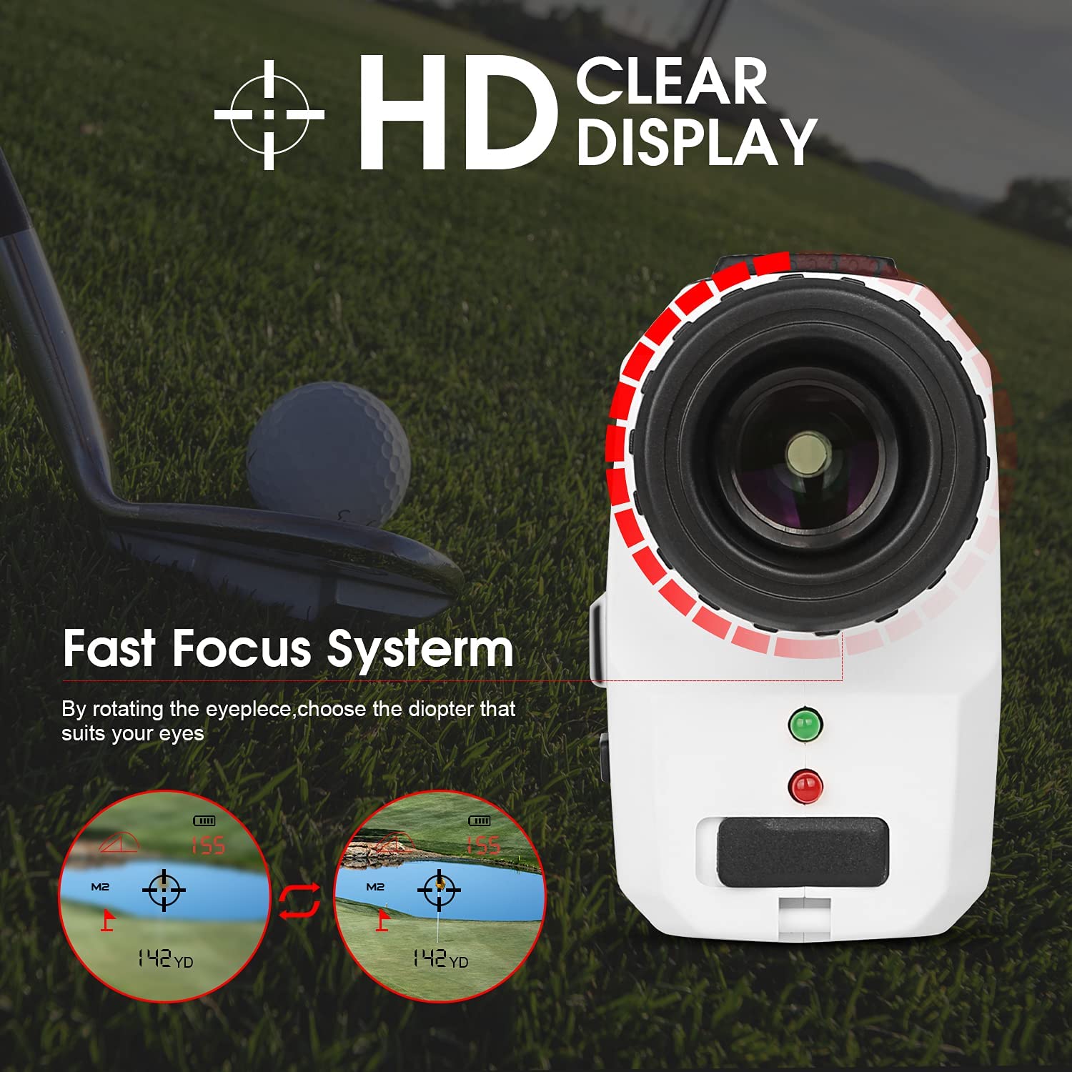 YALEAGZSS Golf Rangefinder with Slope Switch 700 Yards Laser Range Finder for Golfing Hunting 7X Magnification Rechargeable Range Finder with Distance Scanning Measuring Flag Lock Pulse Vibration