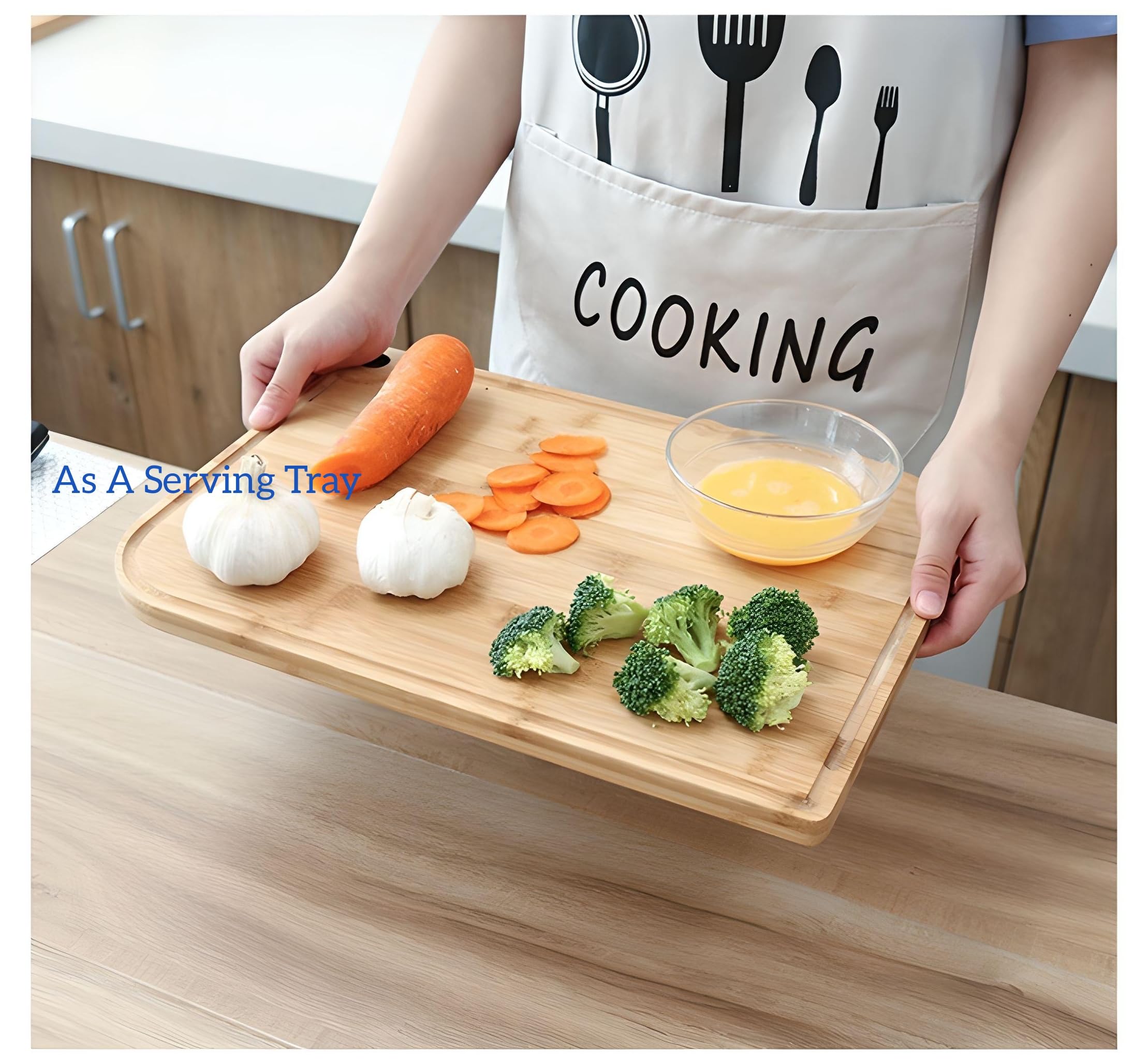 Reversible Bamboo Cutting Board with Deep Juice Groove,bamboo Cutting Boards for Kitchen,breakfast board.Cutting Boards for meat.15''x10.6'' large cutting board.outdoor board