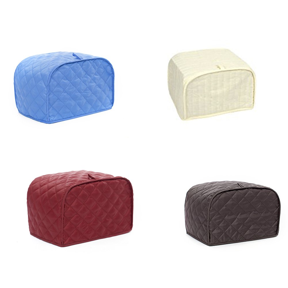 Toaster Cover, Polyester Quilted Two Slice Toaster Appliance Cover, Dust and Fingerprint Protection, Machine Washable (11W x 8D x 8H, Blue Polyester)
