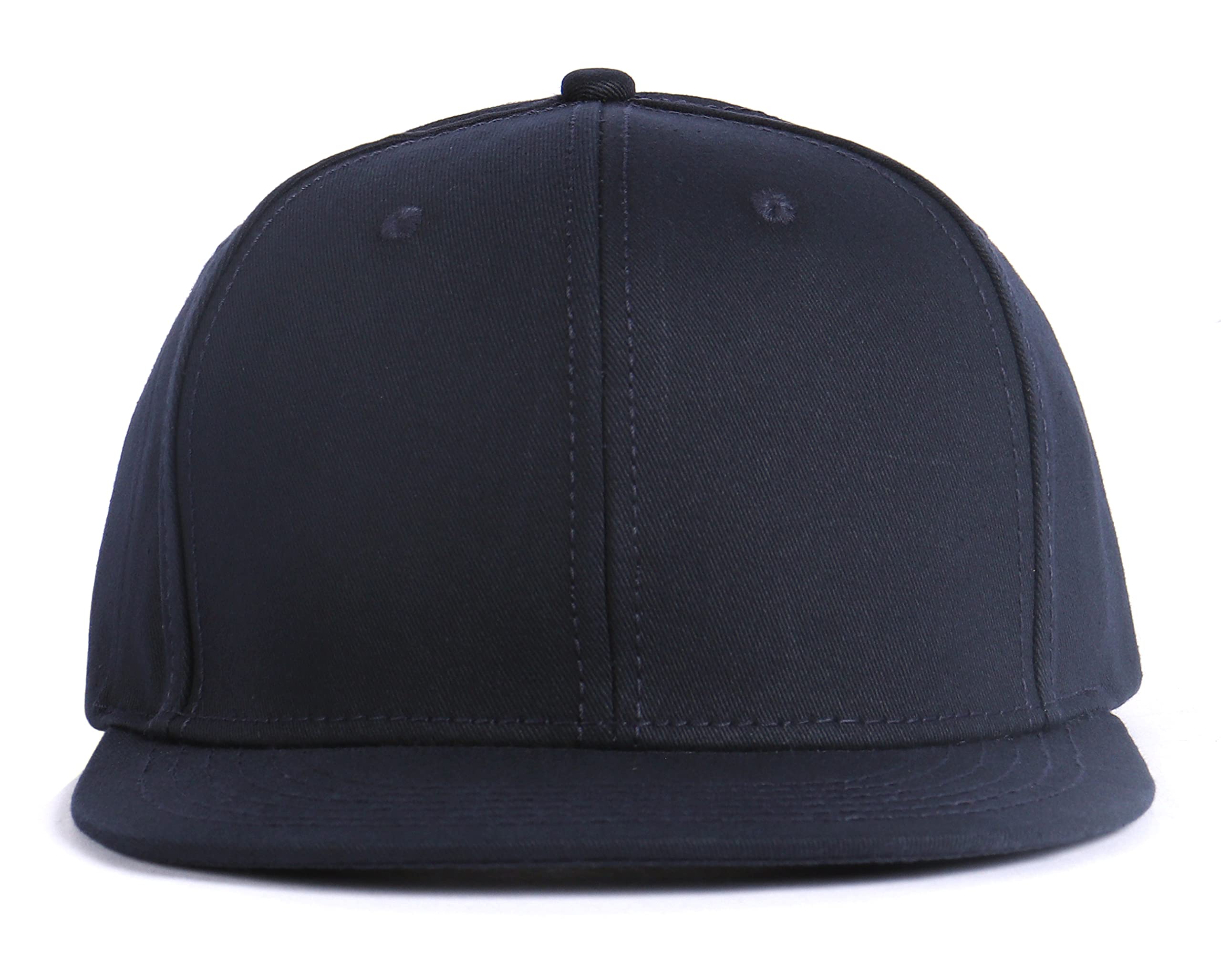 Zylioo XXL Cotton Flatbill Baseball Cap,Oversize High Crown Blank Snapback,High Profile Plain Dad Hat for Big Heads Gray