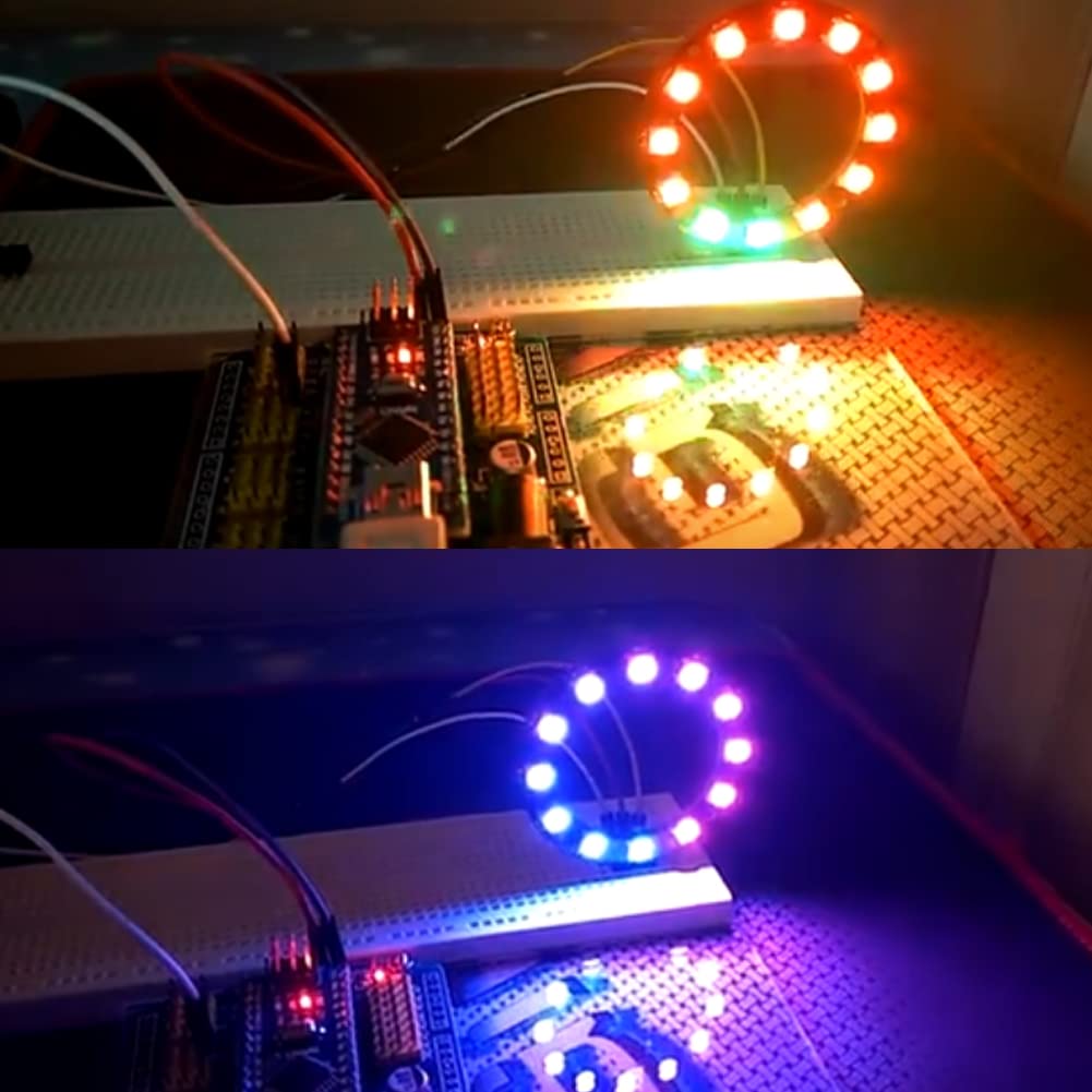 Stemedu 12 Bits Individually Addressable WS2812B 5050 RGB LED Lamp Pixel LED Ring Light with Integrated Drivers for Arduino Raspberry Pi ESP8266 (2PCS)