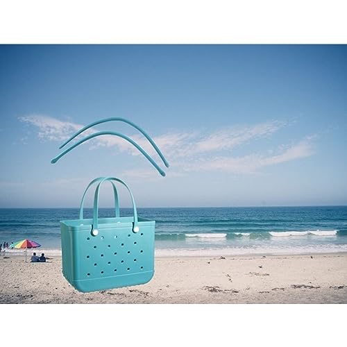 Replacement Straps for Bog Bag, Replacement Handles with 4 Replacement Snaps for Rubber Beach Bag, EVA Bag Strap Replacement, Bogg Beach Bag Repair Kit (Turquoise and Caicos)