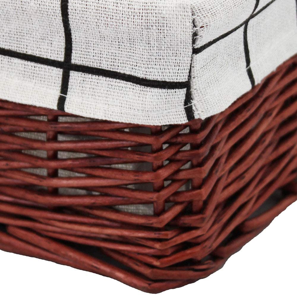 Wicker Storage Basket, Rectangular Storage Basket,Natural and Decorative, Arts and Crafts. (Brown)