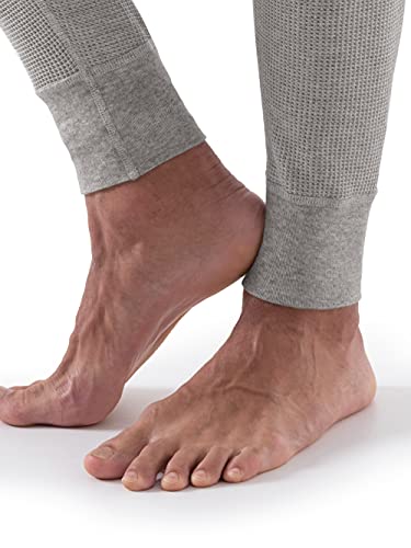 Wrangler Men's Waffle Thermal 2-Pack Pants, Light Grey Heather, Large
