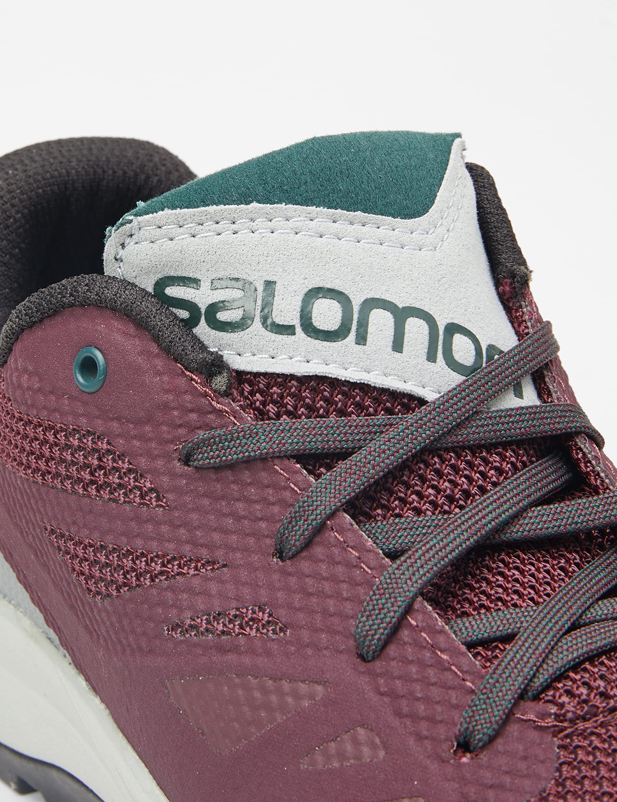 Salomon Outline Hiking Shoes for Women, Wine Tasting/Quarry/Green Gables, 5
