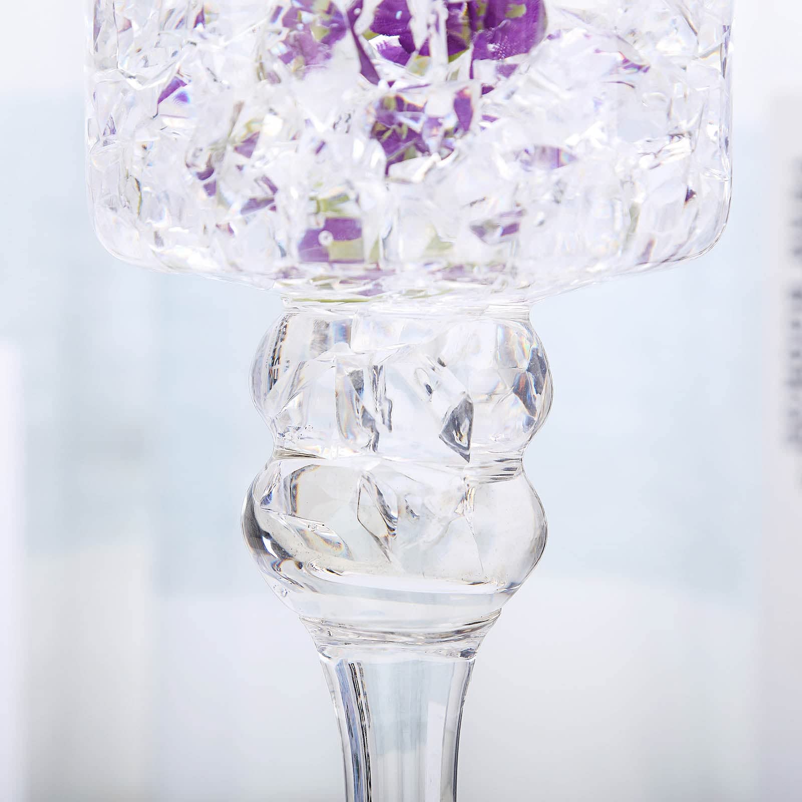Tableclothsfactory Set of 3 Clear Long Stem Glass Cylinder Flower Vase Tabletop Candle Holders