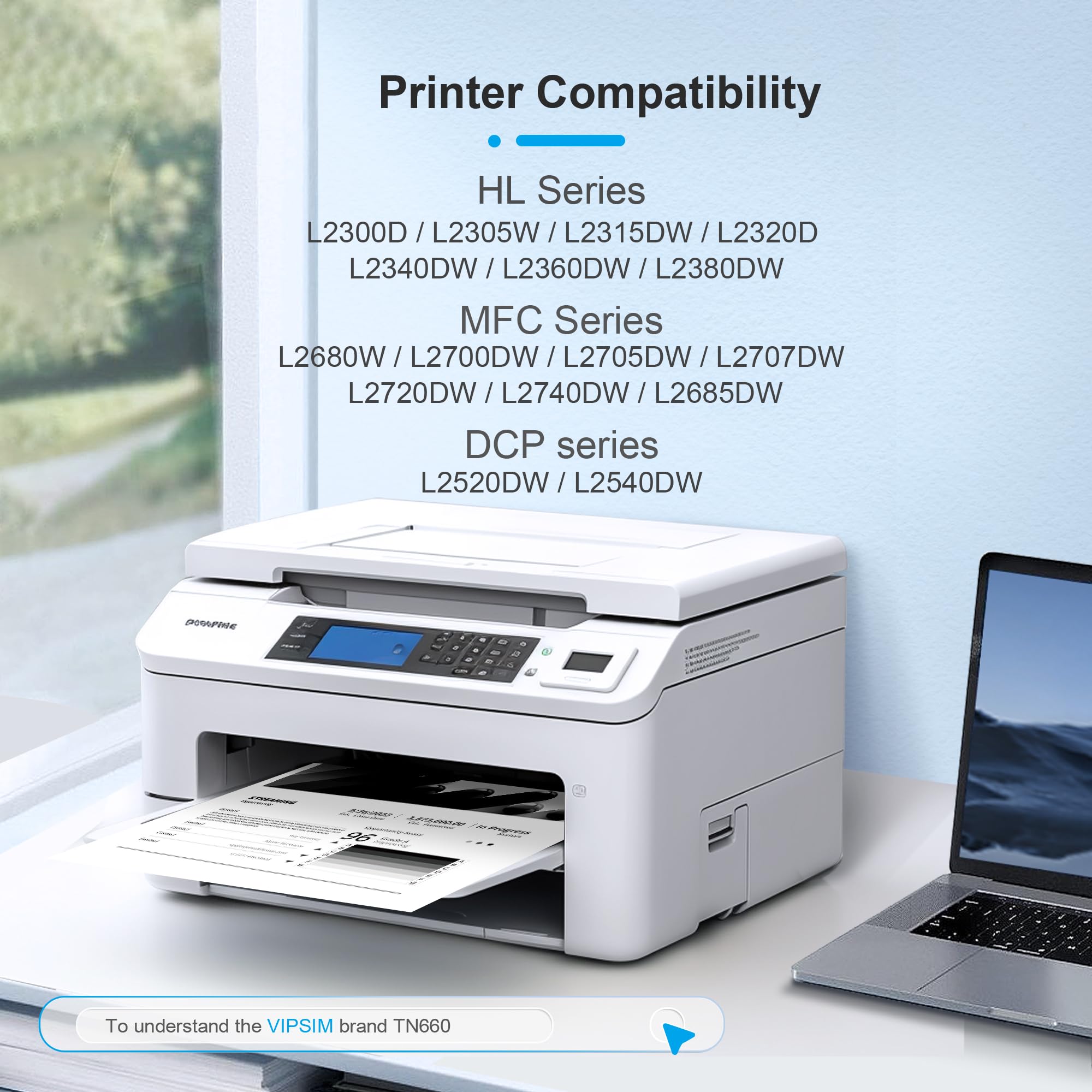TN660 Toner Cartridge Brother Printer - Replacement with Brother TN 660 TN-660 TN630 High Yield to use with HL-L2380DW HL-L2320D HL-L2340DW DCP-L2540DW MFC-L2700DW MFC-L2720DW Printer (Black, 4 Pack)