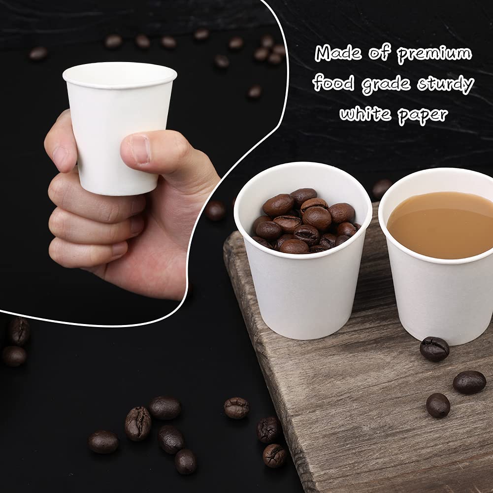 Wuadua [300 Pack] 3 oz Disposable Paper Cups, Bathroom Paper Cups, White Espresso Cups, Small Paper Cups for Bathroom, Kitchen,Tasting, Party and Event