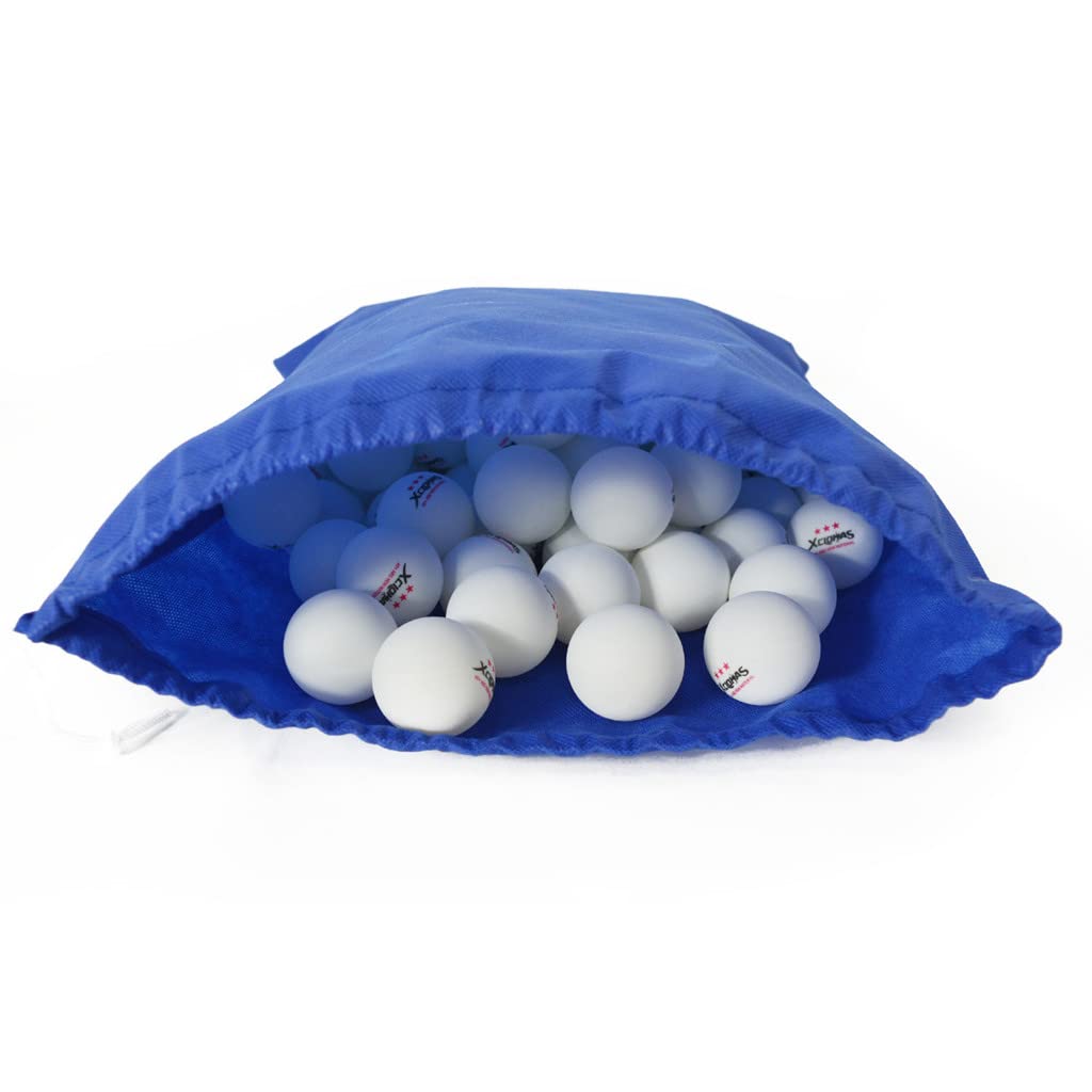 XCLOHAS Advanced Ping Pong Balls 3 Star 2.8G 40MM+ ABS Plastic Table Tennis Balls White 100 Pack Bulk Sale with Drawstring Carry Bag