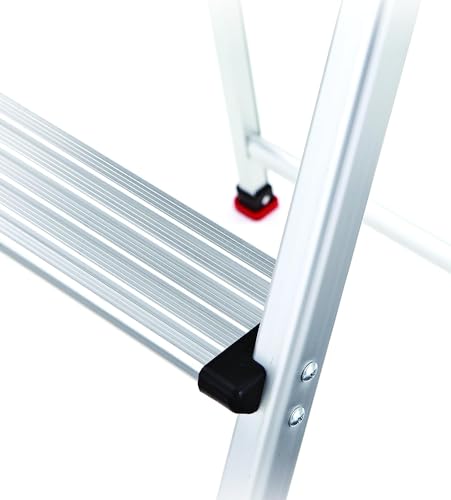 Rubbermaid RMA-2 2-Step Lightweight Aluminum Step Stool with Project Top, Anti-Slip Step Ladder, 225 lb Capacity, Silver Finish