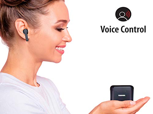 Toshiba Air Pro 2 True Wireless Stereo Earphones with Qi Wireless Charging, Black (RZE-BT750E)