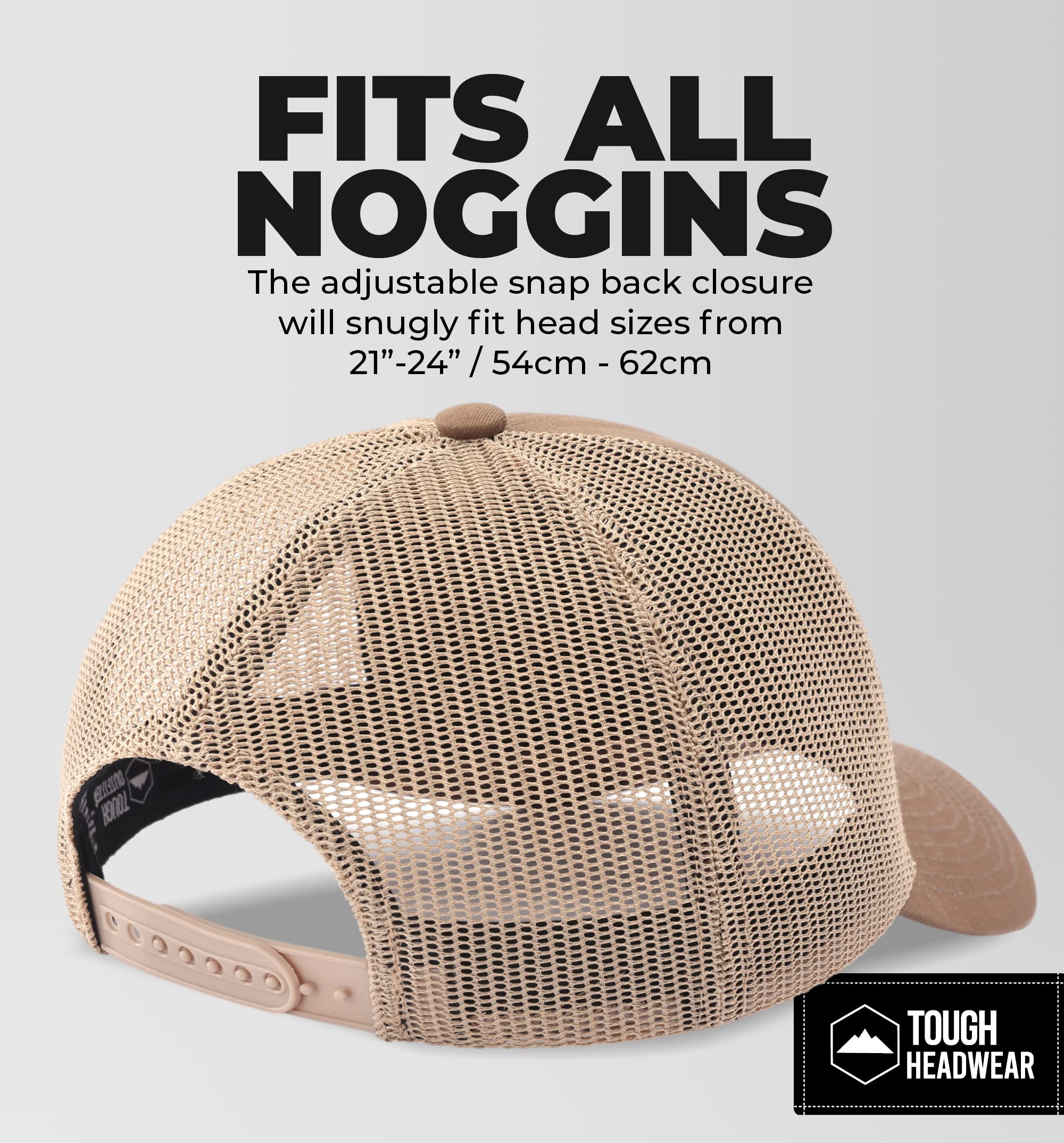 Tough Headwear Hats for Men - Trucker Hat Men - Mesh Hats for Men - Snap Back Hats for Men - Trucker Caps Embroidered & Badge