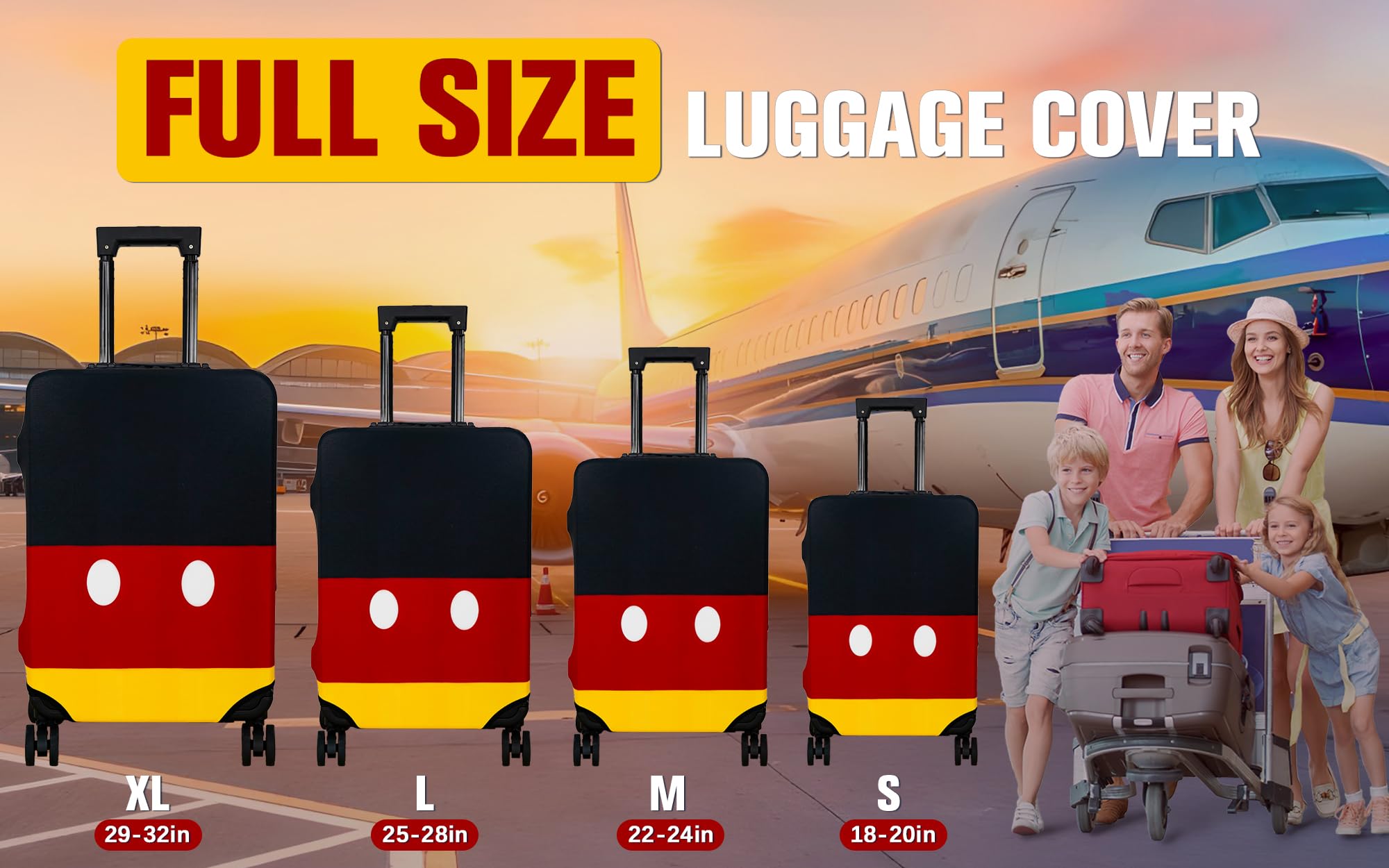 Sehxbqo Luggage Cover Protector Travel Suitcase Covers Protective Skin for Carry On Baggage Fit 18-20 Inch Luggage