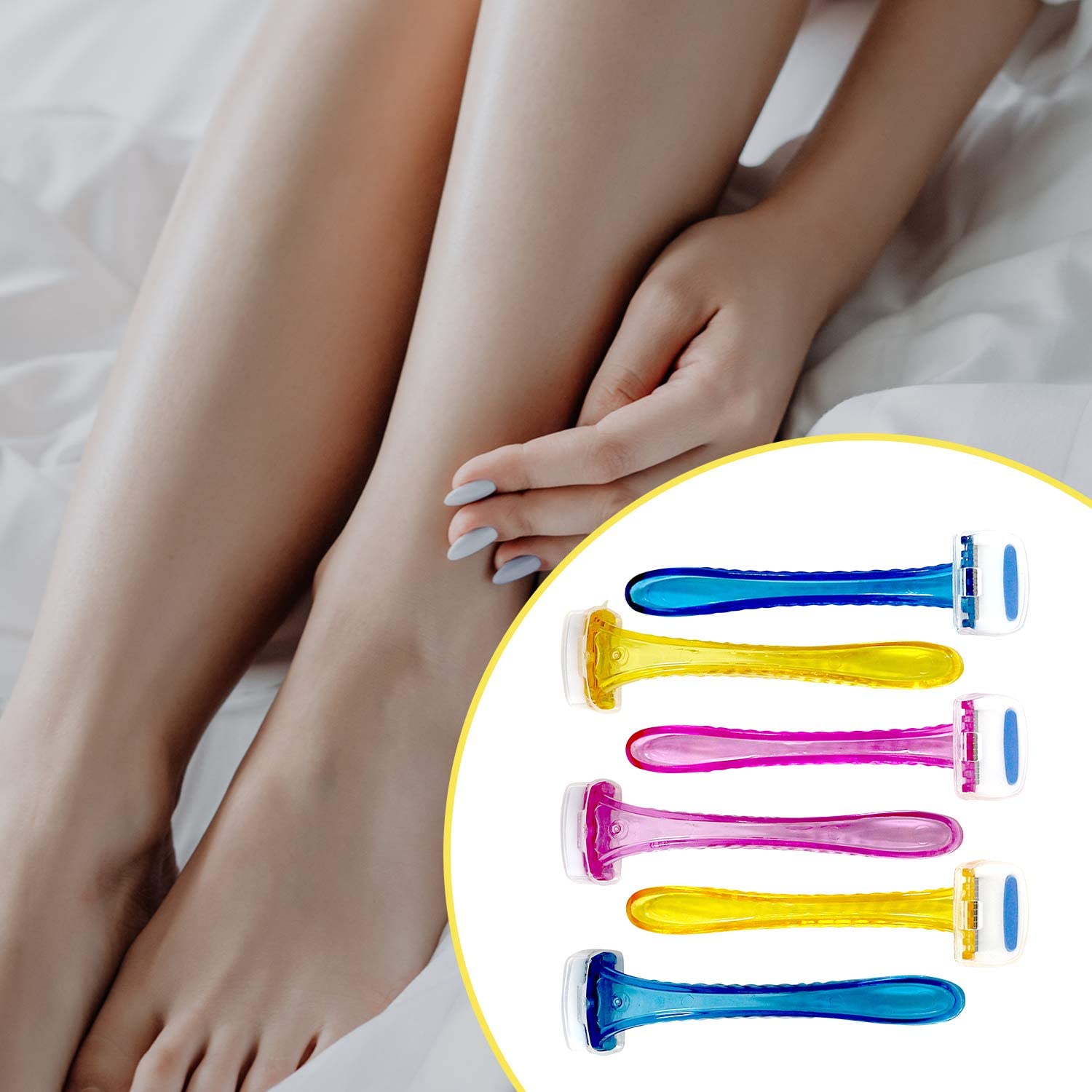 Spa Savvy Bikini Razor 6 Pack, Bikini Line Trimmer, Sharp Blades, Trim with Precision for Painless Hair Removal Perfect For Sensetive Skin