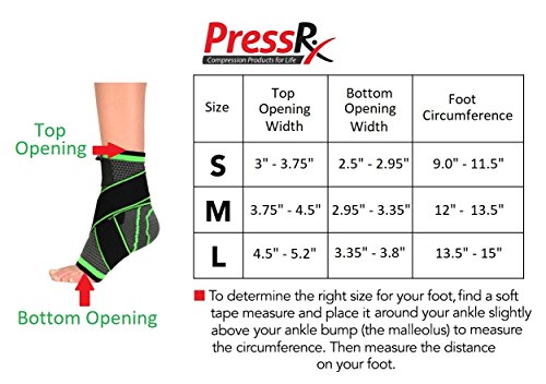 PressRx Adjustable Ankle Support Brace torsal tunnel discomfort elastic straps for Minimum/Maximum support fits left or right ankle