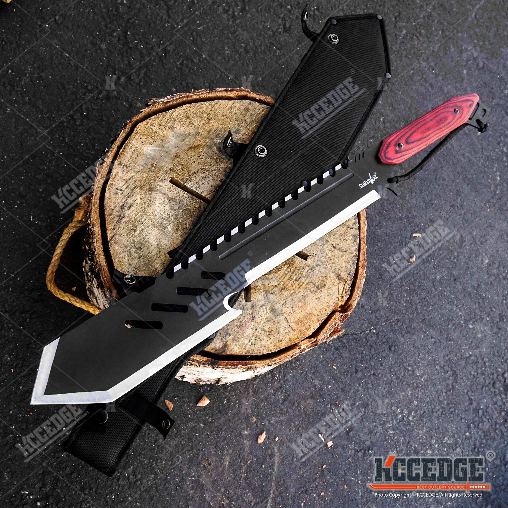 Tactical Knife Survival Knife Hunting Knife 25.5" or 20" Fixed Blade Knife Razor Sharp Edge Camping Accessories Camping Gear Survival Kit Survival Gear Tactical Gear 51107 (25.5" Model)