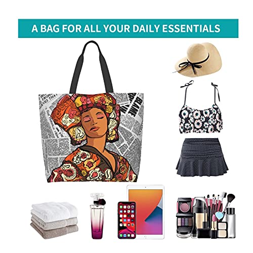 Wtonlaide African Abstract Beauty Shoulder Bag 3d Printed Canvas Tote Bag Shopping Bag Tote Bag Woman