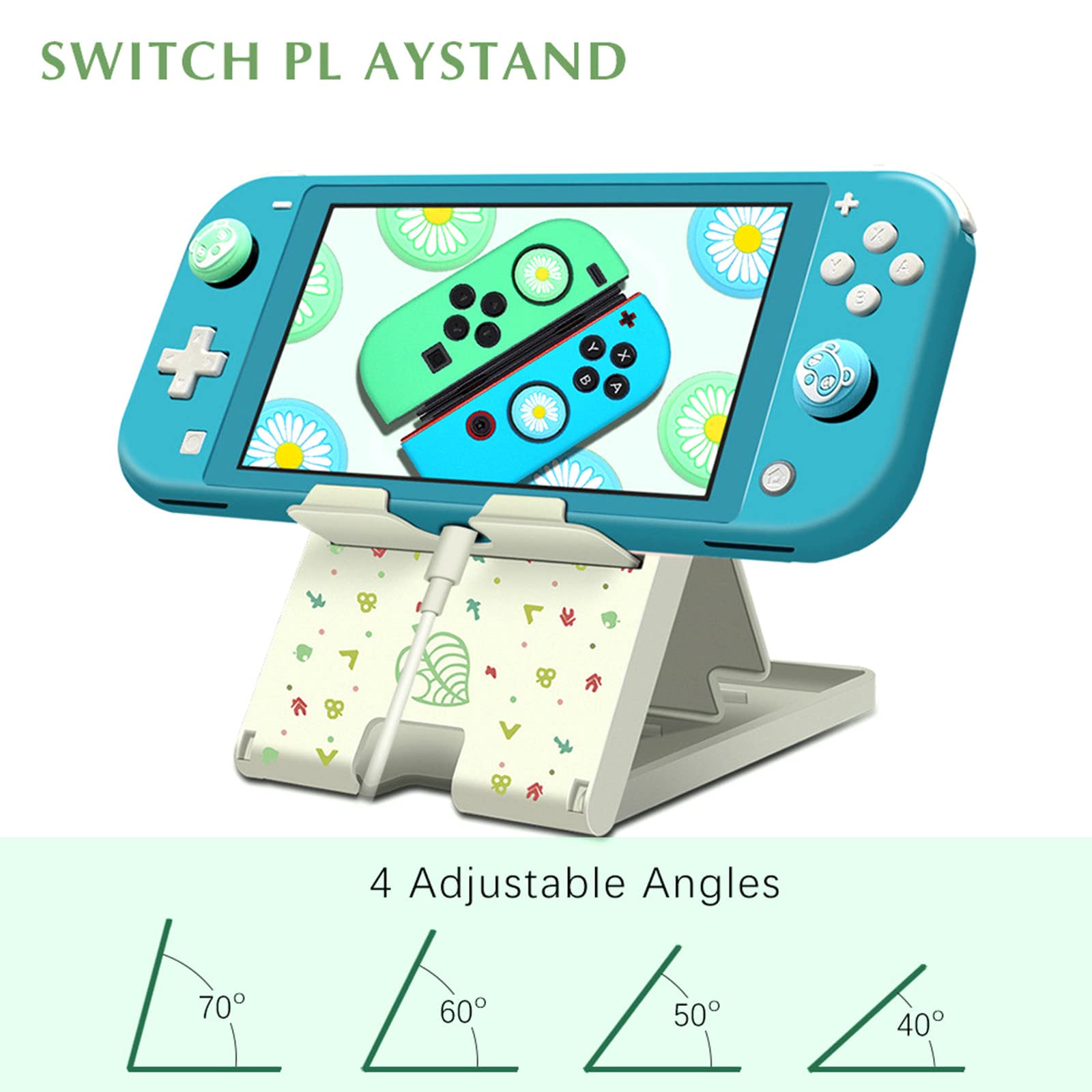 Wen XinRong Switch Stand Compatible with Nintendo Switch and Switch Lite, Foldable Multi Angle Non-Slip Bracket Portable Playstand for Switch