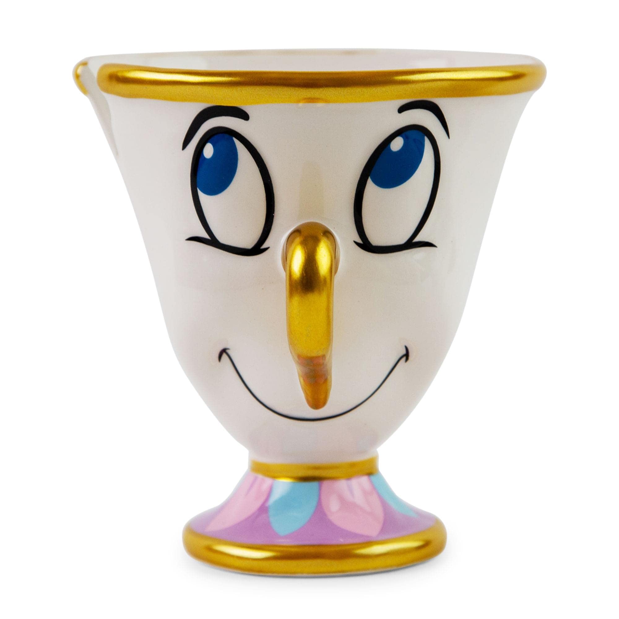 Silver Buffalo Disney Beauty and the Beast Chip Gold Metallic Trim Ceramic 3D Sculpted Mug, 20 Ounces