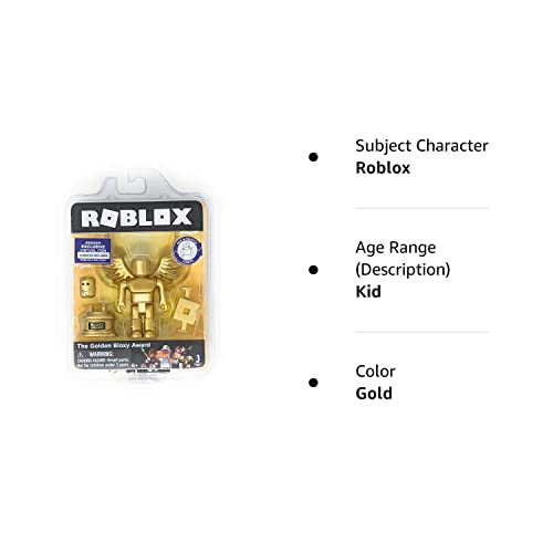 Roblox Gold Collection The Golden Bloxy Award Single Figure Pack with Exclusive Virtual Item Code