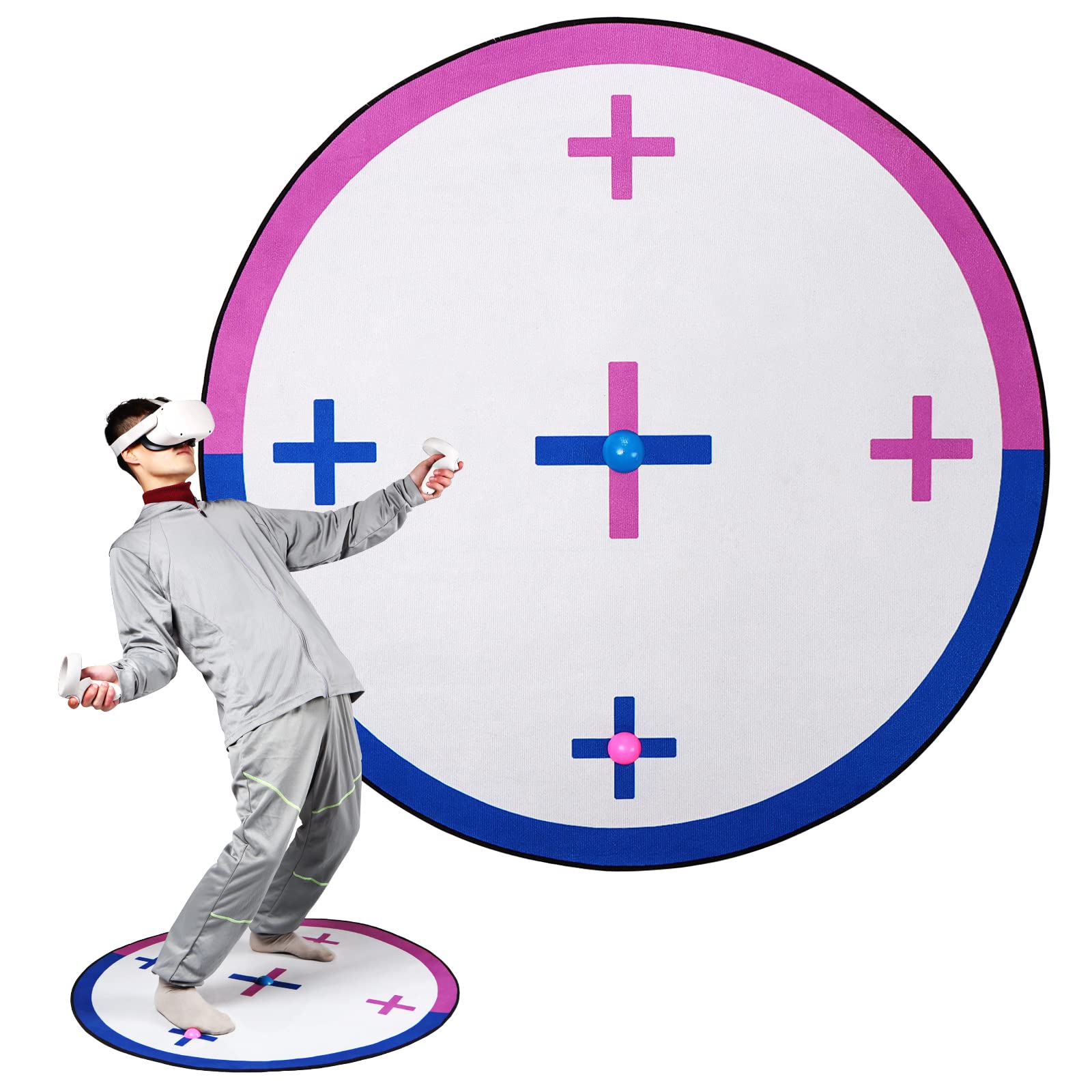 X-SUPER HOME VR Mat for Oculus Meta Quest 2-40" Round Floor Mat Keeping in Your Play Area and Away from Objects or Walls Kat VR Rug Treadmill Gadgets for Virtual Reality(40‘’)