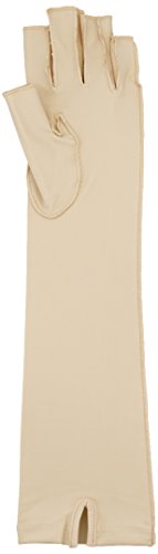 Rolyan Forearm Length Left Compression Glove, Open Finger Compression Sleeve to Control Edema and Swelling, Water Retention, and Vericose Veins, Covers Fingers to Forearm on Left Arm, Medium